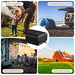 Aipudi Portable Water Tank, 30 Gallon Water Storage Container with 3/4'' PVC Spigot and Overflow Kit, Foldable Water Tank for Garden Water Catcher, Camping Emergency Water Storage Bladder, Black 110L