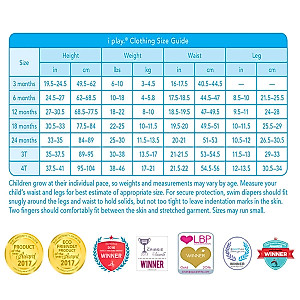 i Play by Green Sprouts Girls Reusable Absorbent Toddler Swim Diapers - Swimming Suit Bottom | No Other Diaper Necessary Aqua Coral Reef 3T