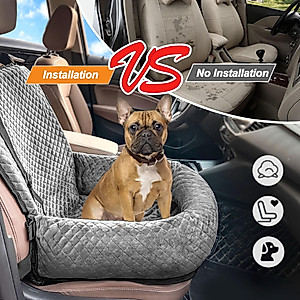 Sephyroth Dog Car Seat for Small/Medium Dogs,Dog Car Bed Washable Pet Travel Safety Car Seat,Super Soft Safe Removable Puppy Car Seat,Fits for All Cars(Gray)