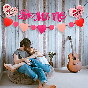 8pcs Valentines Day Heart Banners, Shining Heart Banner Decorations Hearts Garland for Valentines Day Weddings Birthday Parties