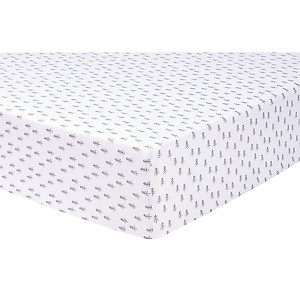 Trend Lab Modern Baby Crib Bedding Set for Boys or Girls | Simple Forest 4 Piece Nursery Décor Quilt, 2 Fitted Crib Sheets, and Dust Ruffle Skirt - Grey, 80025