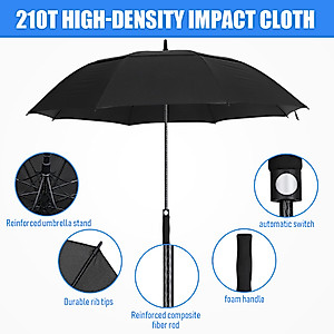 Jexine 20 Pieces Golf Umbrella Bulk 62 Inch Automatic Open Golf Umbrella Extra Large Oversize Double Canopy Vented Windproof Waterproof Stick Umbrellas UV Protection Umbrellas for Men and Women