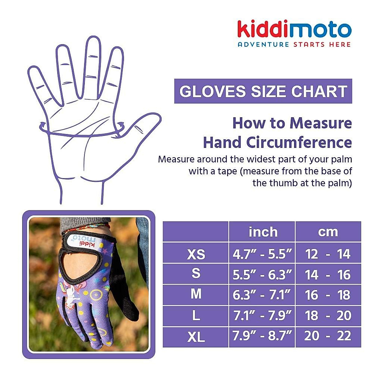 Kiddimoto Kids Cycling Gloves| Anti-Slip Kids Bike Gloves for Boys and Girls| Full Finger Kids Mountain Bike Gloves for BMX, MTB Riding, Gymnastics, Scooters, Skateboard, Rollerblade.