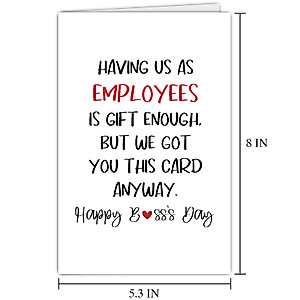 Supoeguk Happy Boss's Day Card for Boss, Funny Boss's Day Card from Employees, Boss Appreciation Card On Boss's Day