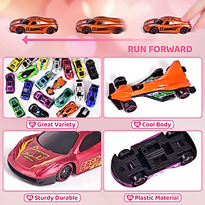 FUN LITTLE TOYS 28 Pieces Race Car Valentines Day Gifts Valentine's Day Cards for Kids, Greeting Cards with Cars Toys for Boys Classroom School Exchange Prize Party Favor Supplies