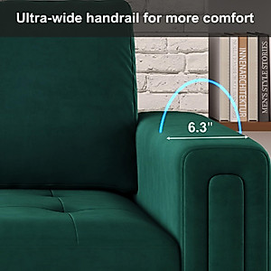 Belffin Velvet Modular Loveseat Sofa Couch 2 Seater Sofa Love Seats for Small Space Green