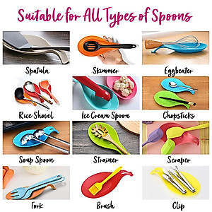 Spoon Rest Dahein Spoon Rest for Stove Top Spoon Holder Spoon Rest for Kitchen Counter Silicone Spoon Rest Spatula Holder (7.6 x 4 in)