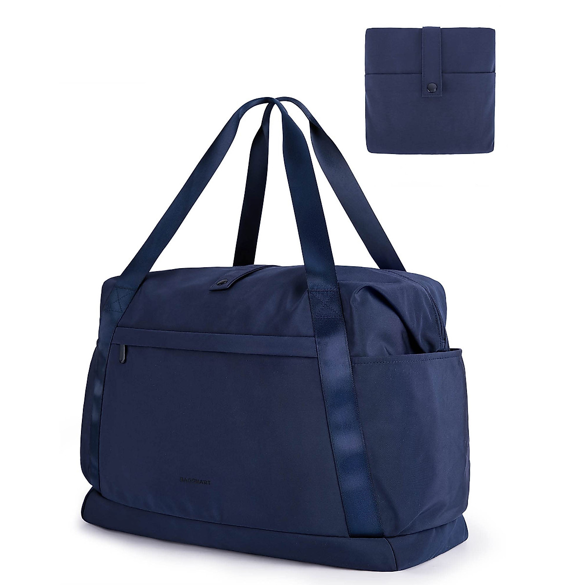 BAGSMART Foldable Travel Duffle Bag, 30.6L Large Carry On Tote Bag Gym Sports Bag for Women, Weekender Overnight Bag for Travel Essentials & Daily Necessities(Navy Blue)
