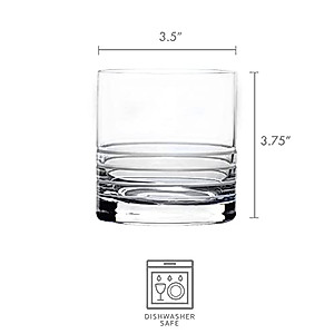 Mikasa Cal Double Old Fashioned Whiskey Glasses, 4 Count (Pack of 1), Clear