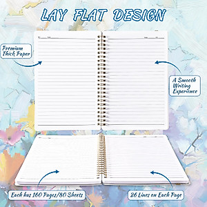 Spiral Notebook - 3 Pack A5 Ruled Journal Notebook, 8.3'' × 6'', 3 × 160 Pages, Journal for Women, College Ruled Notebook, Spiral Notebook with Back Pocket, Great Notebooks for School, Home & Office