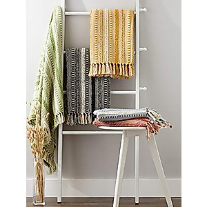 DII Braided Striped Throw, 50x60, Antique Green