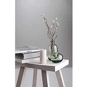 LAWA Roman Tall Ribbed Pillar Candle - Scented Soy Wax Stripped Dinner Candle | Classic Aesthetic Decoration Candle Set | Housewarming Gift | Wedding Event Decor - White (Medium)