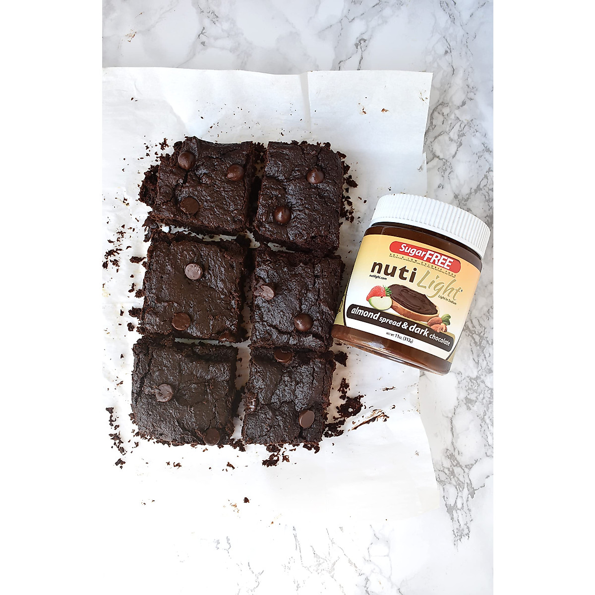 Nutilight, Sugar Free/No sugar Added/Protein+, Hazelnut/Almond Spread, Keto and Diabetic Friendly, Low Net Carb, Non-GMO, Gluten Free, Naturally Sweetened with Stevia. (Almond Spread with Cocoa)