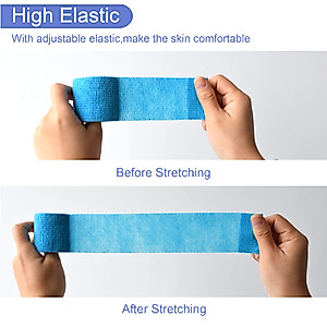 Gondiane 9 Pack 2" x 5 Yards Self Adhesive Bandage Wrap Self Stick Wrap for Ankle, Wrist, Finger, Sports, Breathable Cohesive Vet Tape for Pets (Light Blue)