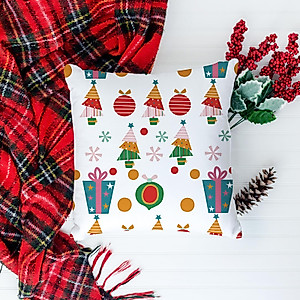 Whaline 12Pcs Christmas Cotton Fabric Bundles Xmas Tree Snowflake Gift Box Fat Quarters Pink Green Checkered Printed Sewing Fabrics for DIY Handmade Crafting, 18 x 22 Inch