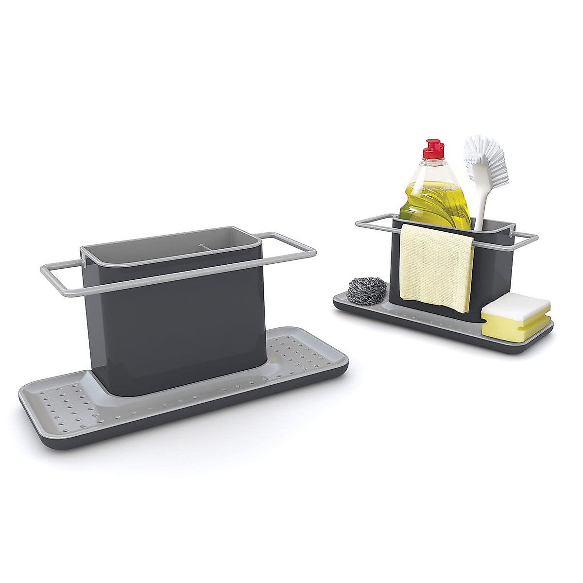 Joseph Joseph 85070 Sink Caddy Kitchen Sink Organizer Sponge Holder Dishwasher-Safe, Large, Gray