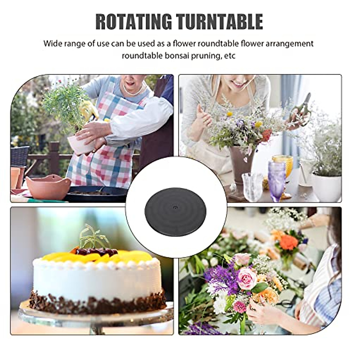 Floral Turntable Ball Bearings Stand Clay Sculpting Wheel Bonsai Trim Turntable Statue Rotating Swivel Plate Bearing Table Turntable Table Tray To Rotate Desktop Rotating Board Abs