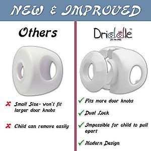 Driddle Door Knob Safety Cover for Kids - 5 Pack - Baby Proof Door Knob Covers - Door Locks for Kids Safety Child Proof - White