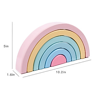 Curious Melodies Wooden Toys Nesting Rainbow Stacking Blocks - Fire | Nature Toy Block Sets