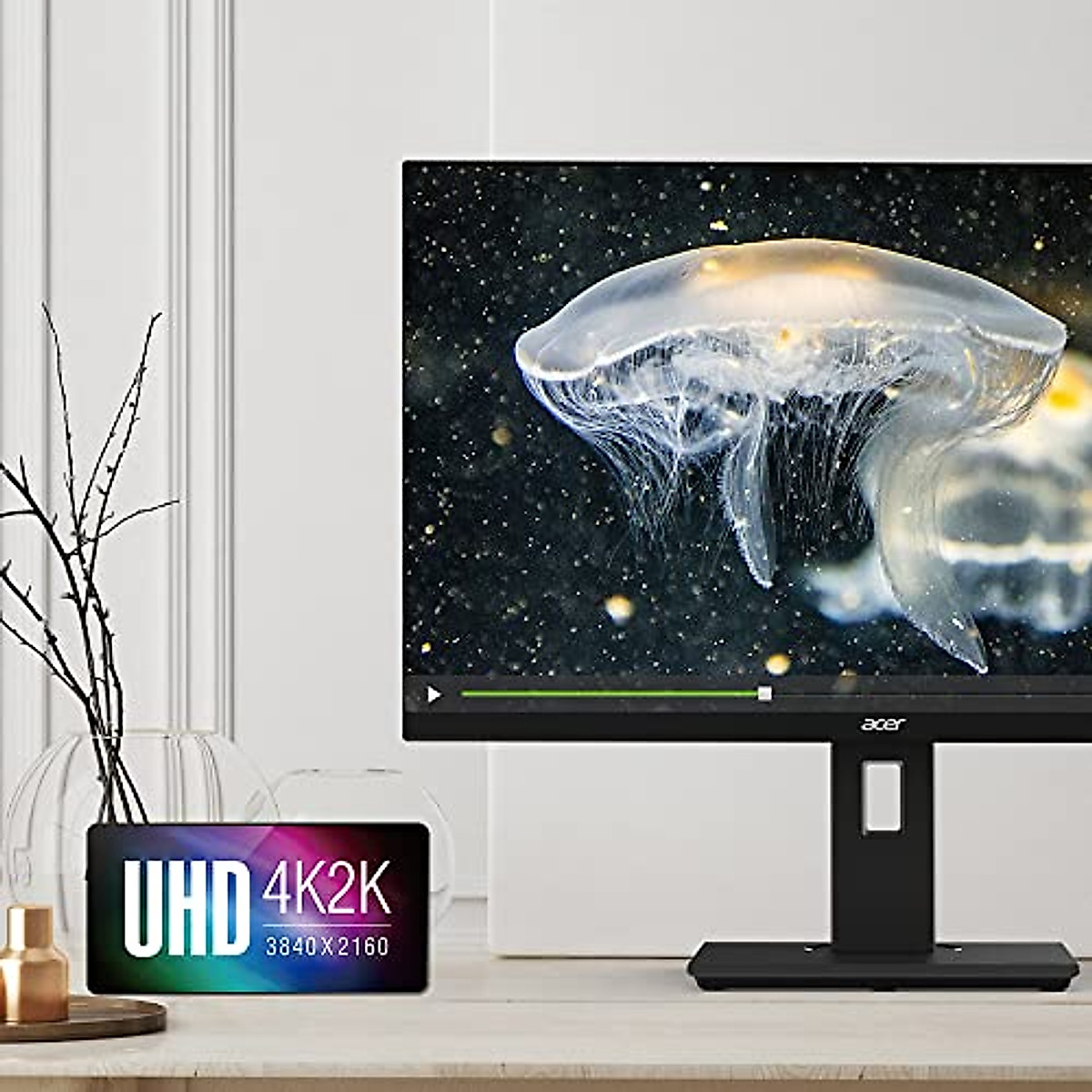 Acer B287K bmiipprzx 28" Ultra HD 3840 x 2160 IPS Monitor with Adaptive-Sync | 4ms (G to G) | DCI-P3 90% | HDR10 | TUV/Eyesafe | Display Port, Mini Display Port, 2 x HDMI 2.0, USB and Audio-Out Ports
