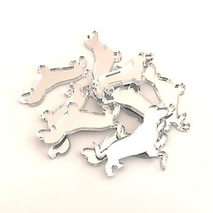 Super Cool Creations Sausage Dog Shaped Crafting Mirrors, Set of 10, Many Colours, Shatterproof Acrylic, Purple, Pack of 20 x 2cm