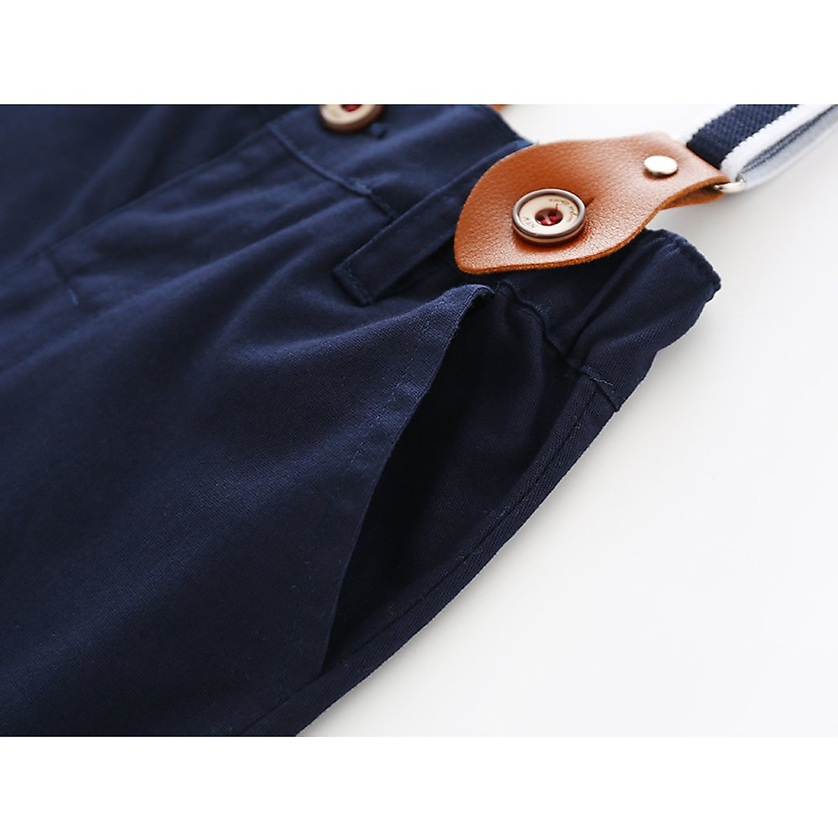 Kimocat Baby Clothes Gentleman Suit Style Short Sleeve Shirt + Bowtie + Short Suspenders (Green, 0-6 Months)