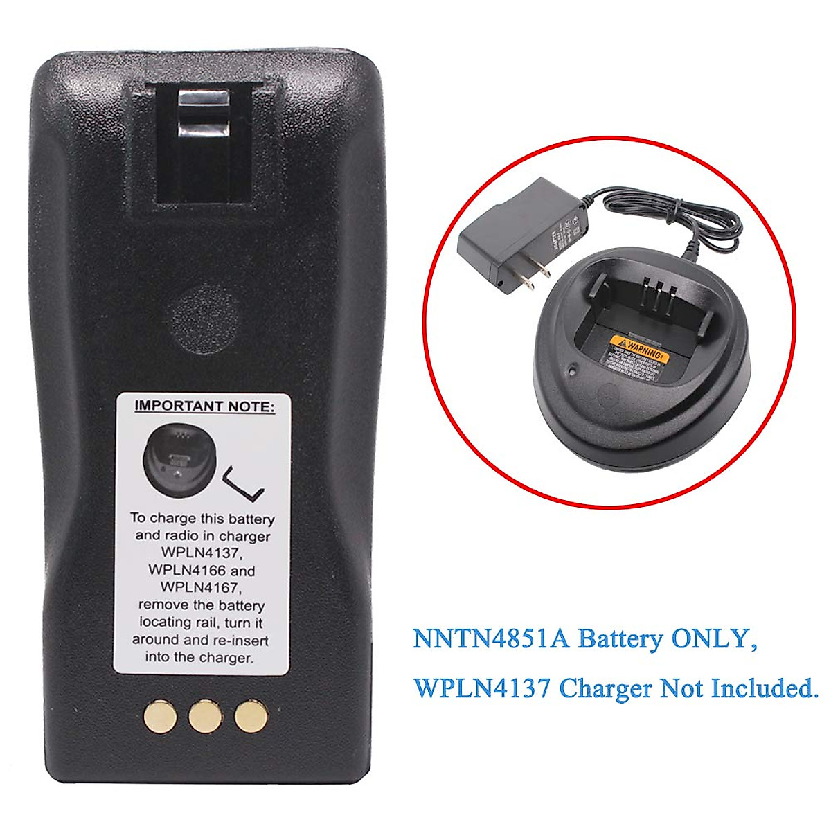 Aimtobest NNTN4851 1600mAh Ni-MH Battery Compatible for Motorola CP200 CP200D PR400 EP450 EP450S DEP450 CP140 CP160 CP180 CP250 GP3688 GP3188 Radio NNTN4851A NNTN4496 NNTN4497