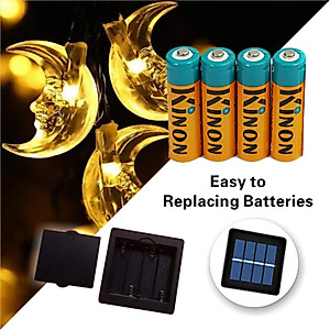 Kinon Double A Rechargeable Batteries 1.2V NiCD AA 1000mAh (12 Pieces) for Outdoor Solar Garden Lights Landscape Pathway Lights Porch and Patio Lights, Orange (KAA1000KN12P)