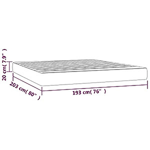 vidaXL Pocket Spring Bed Mattress Light Gray 76"x79.9"x7.9" King Velvet