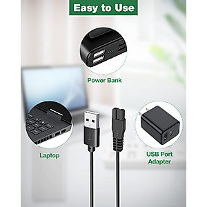 5V USB Charging Cable for Meridian Shaver, Charging Cord for Meridian Trimmer Meridian Electric Body & Pubic Hair Trimmer Body Hair Groomers, JOVNO AC/DC Adapter Power Supply Wall Charger Power Cord