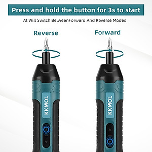 KKMOL Electric Screwdriver,3.6V Small Cordless Screwdriver Rechargeable, 4-Speed Torque (5n.M) Adjustment, Portable Electric Screwdriver Set With 108 Accessories and Usb Cable