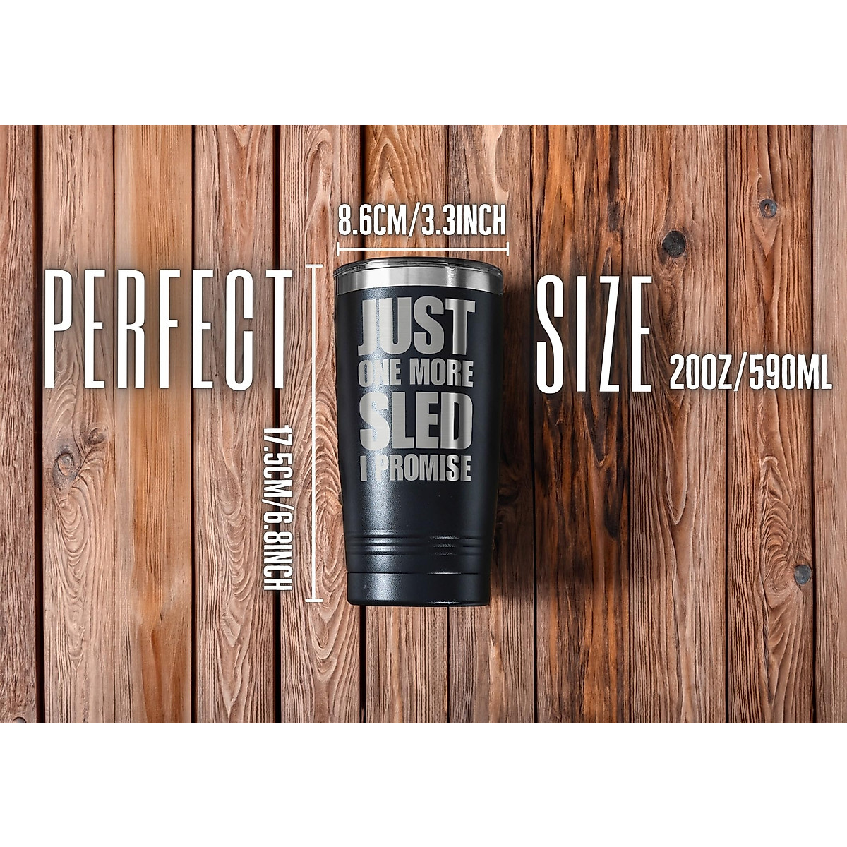 Onebttl Snowmobile Gifts For Men, Gifts for Sled Moto Snowmobiling Lover, 20 oz/590 ml Stainless Steel Insulated Tumbler with Straw, Lid, Just One More Sled I Promise