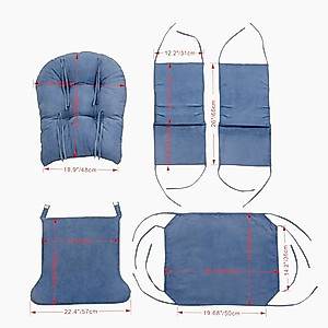 Rejoice Home Atoll Glider Rocking Chair Replacement Cushion Set - Blue One Size