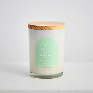 Beautifully Balanced Scented Lidded Glass Soy Candle, Balance + Bliss, 9.3 oz.