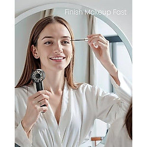 Gaiatop Portable Mini Fan, Handheld Personal Fan with LED Display, 3 Speeds, 2000mAh USB Rechargeable Battery Fan, LED Lighting, Small Desk Fan for Women Men Girls Kids Indoor Outdoor Travel Black