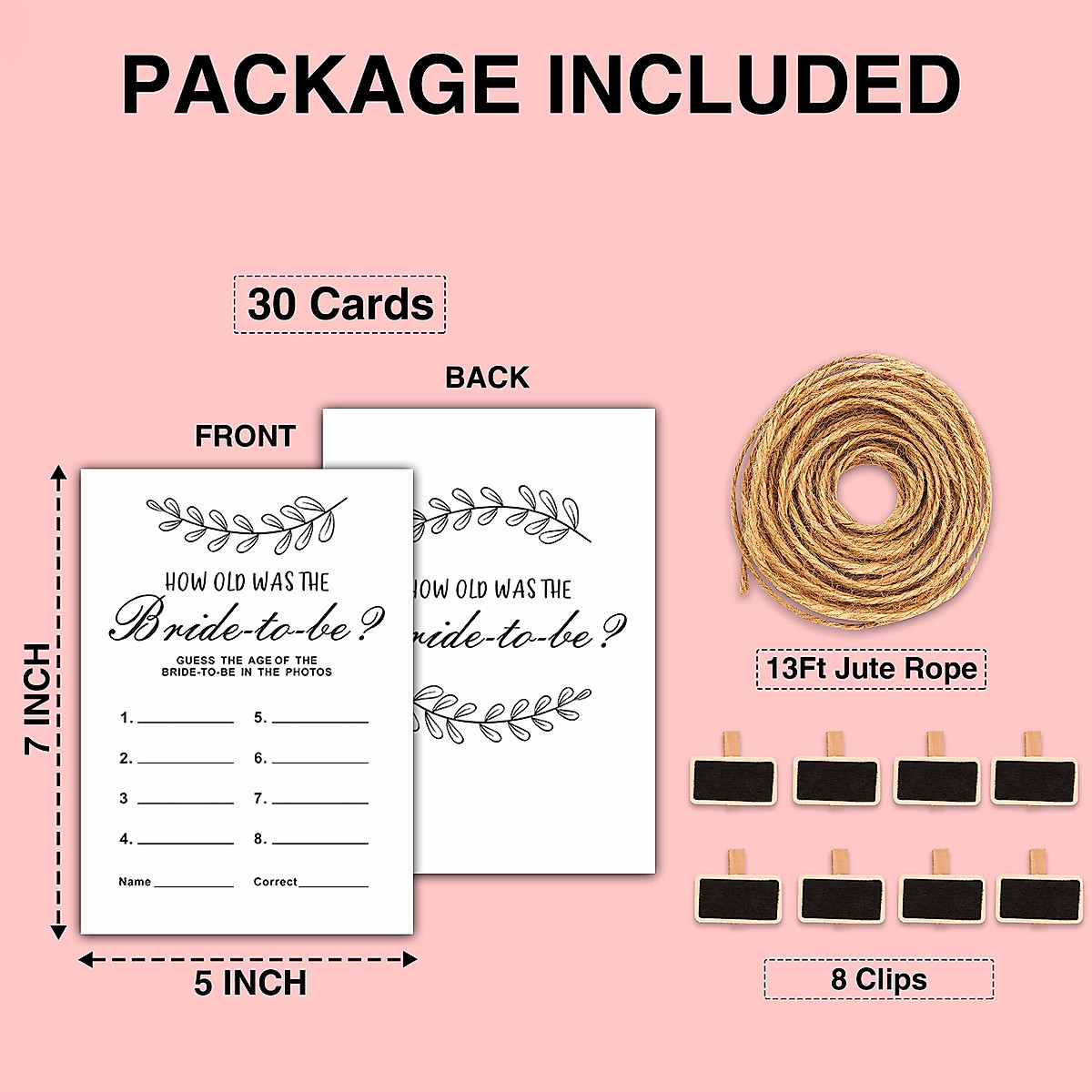 Bridal Shower Games, How Old was The Bride to Be Bridal Shower Games for Bridal Shower Bachelorette Party, Wedding Engagement Party, Set of 30 Game Cards (B03)