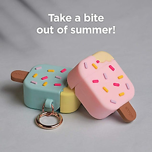 elago Ice Cream AirPods Case with Keychain Designed for Apple AirPods 1 & 2, Shockproof Protective Skin, Cute Accessories for Girls, Kids, Boys [US Patent Registered] (Mint)