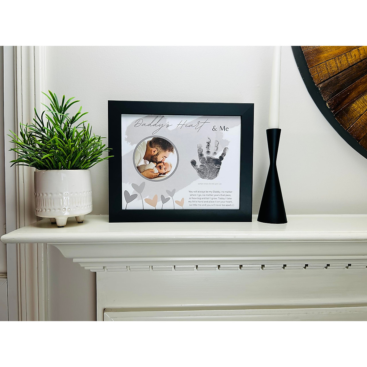 Baby Child Keepsake Handprint Frame for Daddy with Poetry - Loving Gift for Dad for Christmas, Father's Day, Birthday- Made in USA