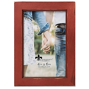 Lawrence Frames Abbey Picture Frame, 4x6, Brick Red