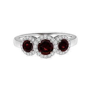 Shine Jewel 0.75 Ctw Round Garnet Gemstone 925 Sterling silver Women Wedding, Christmas Gift, New Year Gift Ring (10)