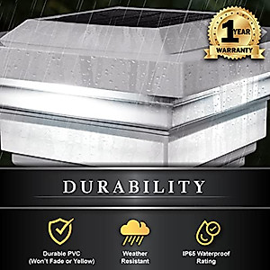 Classy Caps SL078W PVC Regal Solar Post Cap, 4" x 4", White