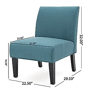 Christopher Knight Home Kassi Fabric Accent Chair, Dark Teal 29. 50”D x 22. 50”W x 32. 00”H