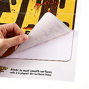 2 Pieces Halloween Stickers Scary Restroom Sign Sticker Halloween Door Wall Decals Decoration for Ghost House and Horror Themed Parties