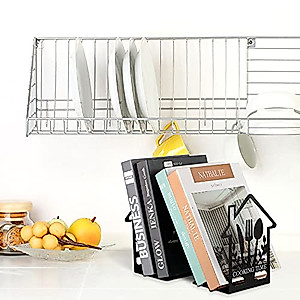 Hotop, Cookbook Bookends Fork Knife Spoon Decor Metal Bookends Supports Holders for Shelves Kitchen Book Cookbook Storage Cooking Time House Appearance Design Modern Functional Chef Housewarming