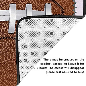 Washable Area Sponge Rug Pad for Kids Girls Bedroom Living Room Sports America Football, Rugby Laces Closeup Background Non-Slip Carpet Super Soft Extra Thick Bathroom Home Indoor Small Floor Rugs