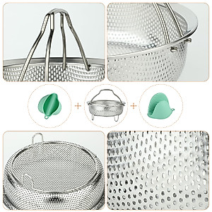 YENXIKU Vegetable Steamer Basket for Pot - Perfect Dumpling Steamer, Food Steamer & Instant Pot Accessories | Essential Stainless Steel Food Steamer for Cooking, Steamer Insert for Pot (3 Qt)