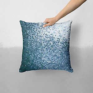 iiRov Circle Pattern Silver Sequence - Custom Decorative Home Decor Indoor or Outdoor Throw Pillow Cover for Sofa, Bed or Couch Cushion (Pillow CASE Cover ONLY)