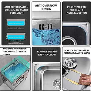 Utility Sink Stainless Steel Commercial Kitchen Sink 1 Compartment Free Standing Sink Unit with Cold and Hot Faucet for Outdoor Laundry Room Bar Restaurant Catering 27"