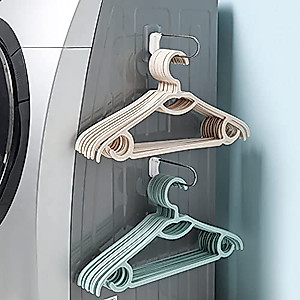 Fdit Multifunctional Household Stainless Steel Hanger Storage U‑Shape Wall Storage Rack Clothes Hanger Organizer for Bathroom Balcony White