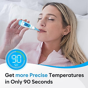 Easy@Home Digital Basal Thermometer with Blue Backlight LCD Display, 1/100th Degree High Precision and Memory Recall, NOT Bluetooth Enabled, Upgraded EBT-100B(Blue)